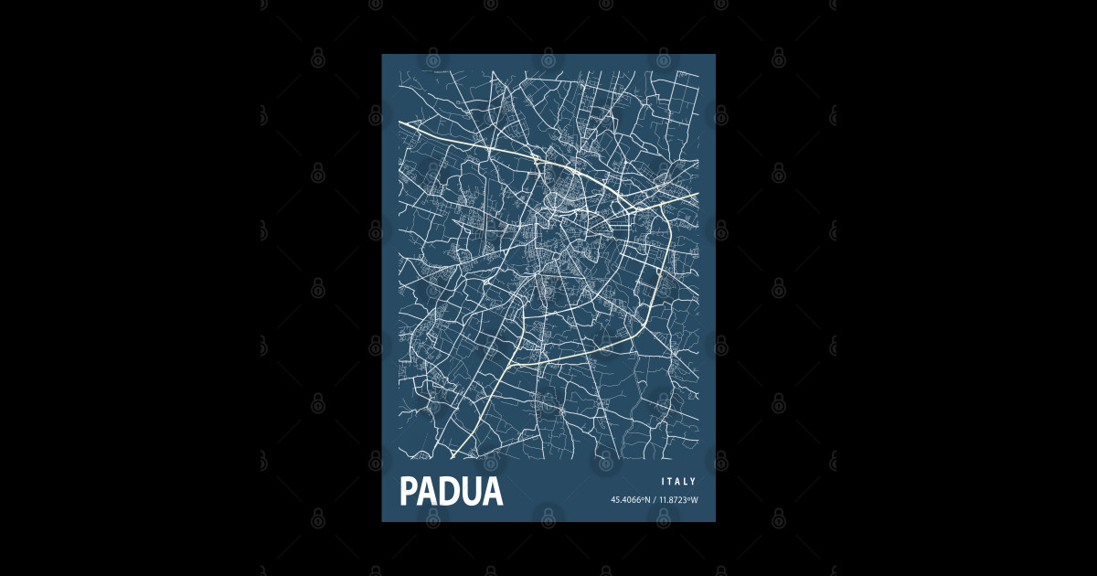 Padua Blueprint Street Map, Padua Colour Map Prints - Padua Blueprint ...