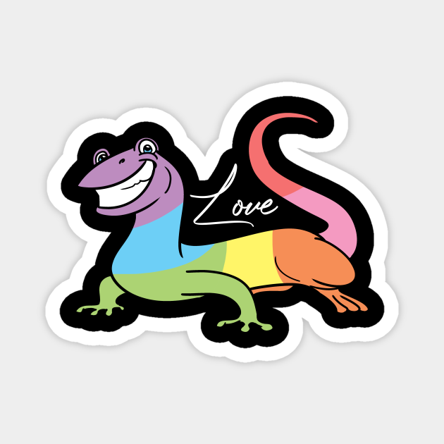 LGBTQ Gecko Lizard Rainbow Love Gay Pride - Lgbtq - Magnet | TeePublic