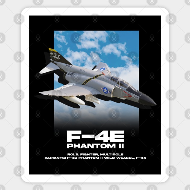 F-4E Phantom II Fighter - F4 Phantom - Sticker | TeePublic