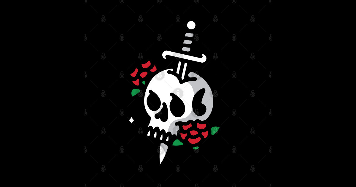 Death Flower Tattoo - Skull - Posters and Art Prints | TeePublic