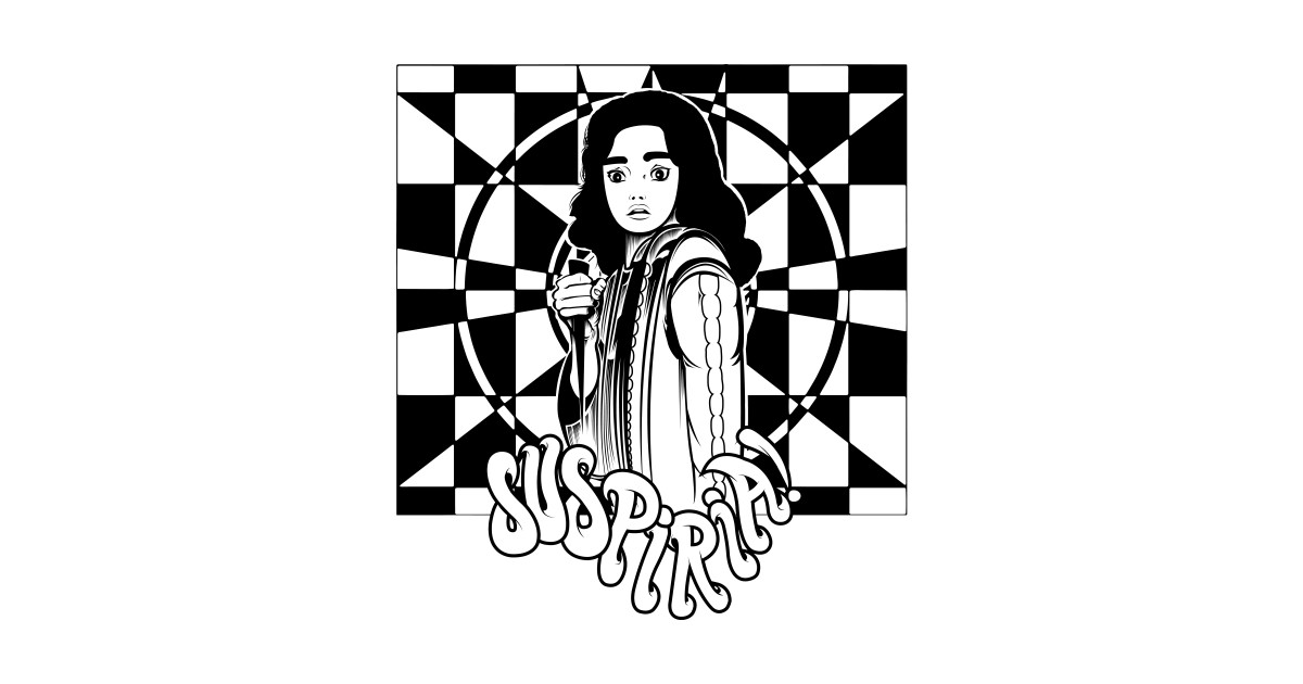 Suspiria (Suzy) with font - Suspiria - T-Shirt | TeePublic