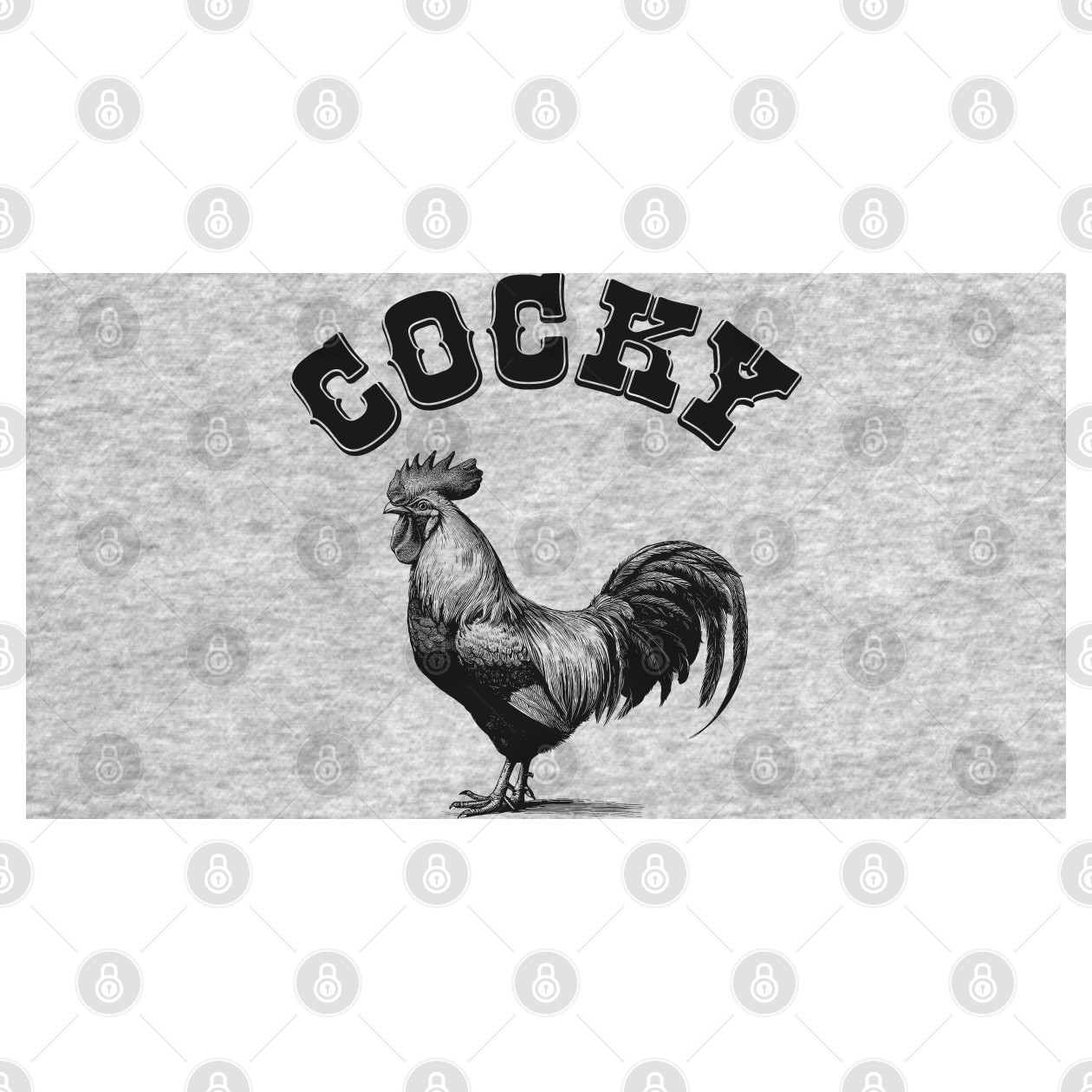 Cocky Rooster - Funny Vintage Sketch - Cocky - Baseball T-Shirt | TeePublic