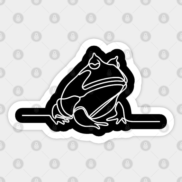 Pacman Frog Line Drawing - Frog - Sticker | TeePublic