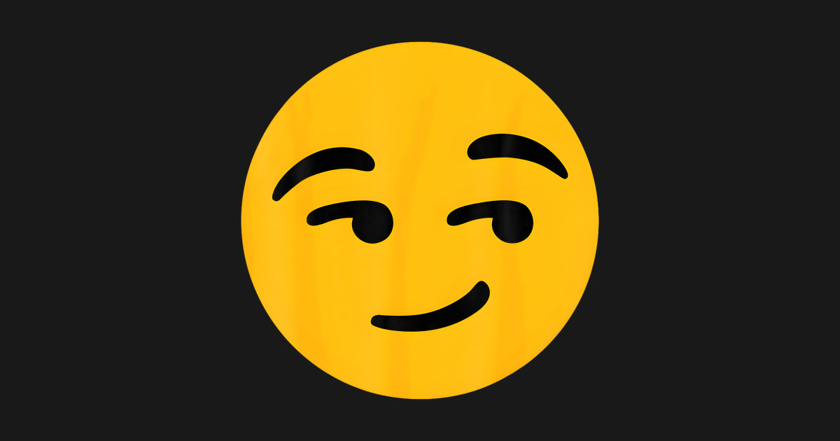Emoticon Smirking Face Of Contempt - Funny Emoticon Face - T-Shirt ...