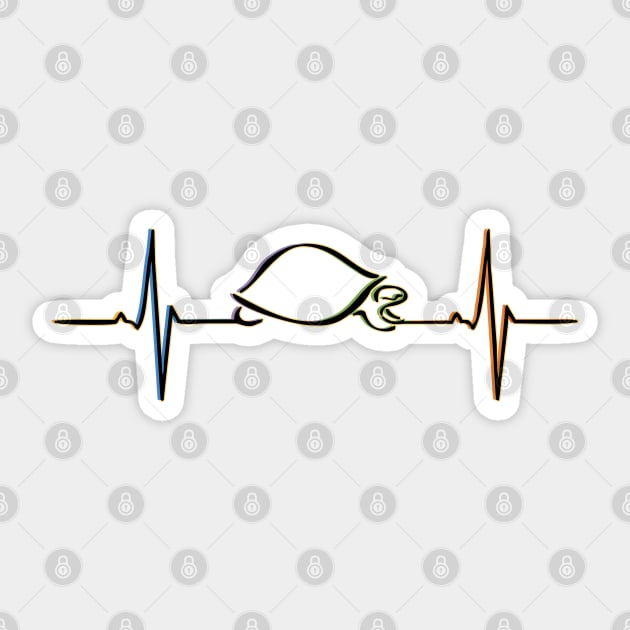 Turtle Heartbeat Line - Turtle Heartbeat - Sticker | TeePublic