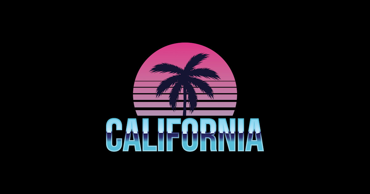 CALIFORNIA 80s beach - 80s - Sticker | TeePublic