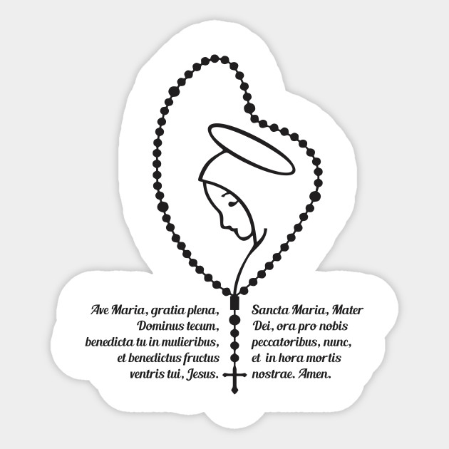 Ave Maria - Catholic - Sticker | TeePublic