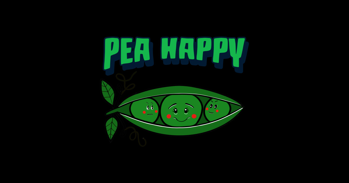 Pea Happy - Peas - Sticker | TeePublic