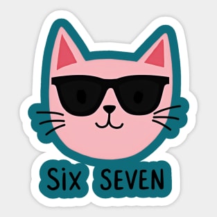 Six Seven Cat Stickers for Sale | TeePublic