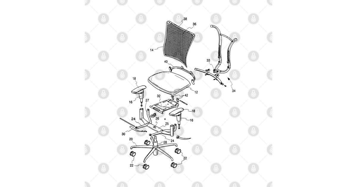 Office Rolling Chair Exploded No. 1 Black - Office Chair - T-Shirt ...