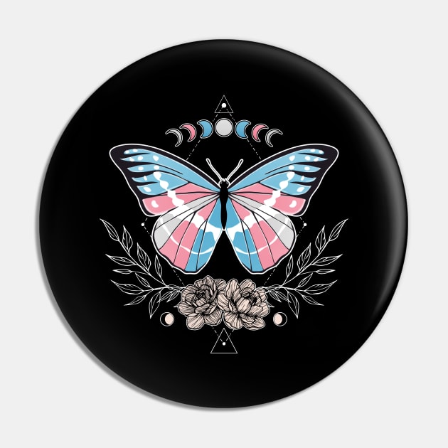 Transgender Butterfly LGBT Pride Flag - Transgender - Pin | TeePublic
