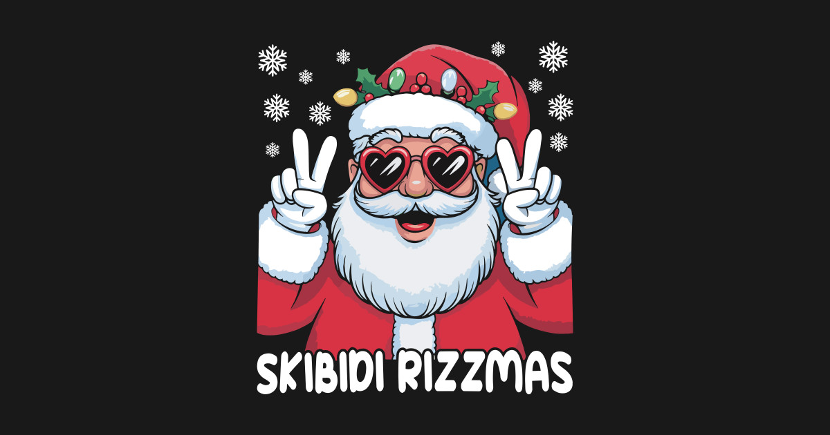 Skibidi Rizzmas Christmas Santa Claus Wearing Sunglasses - Skibidi ...