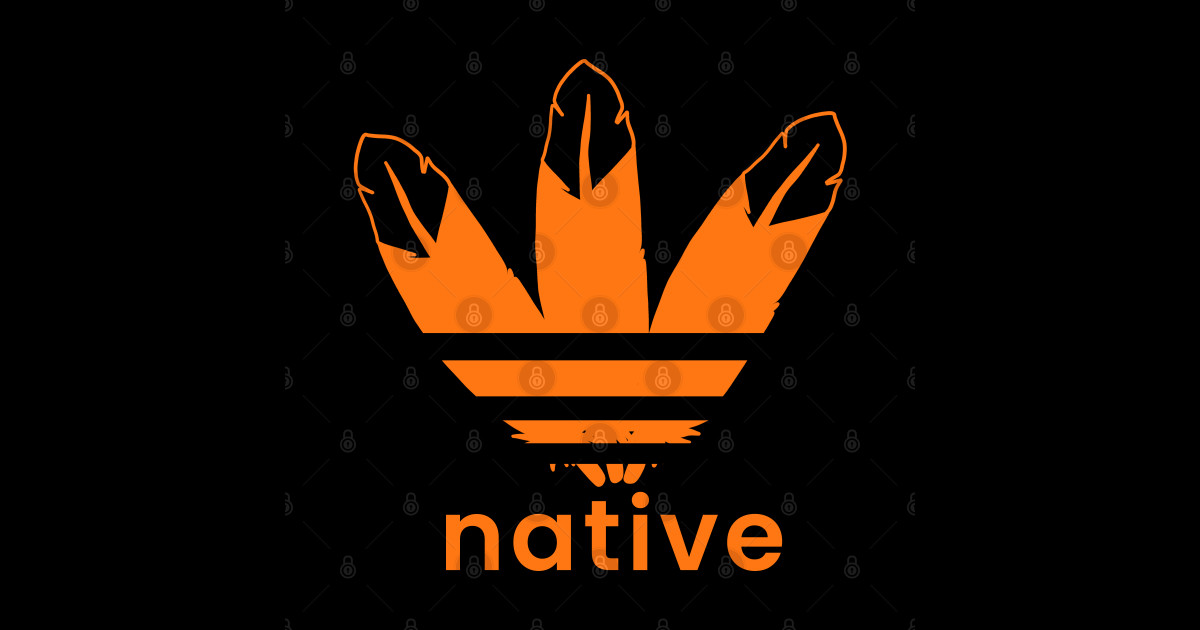 Native American 3 Feather Design Orange - Native American Design ...