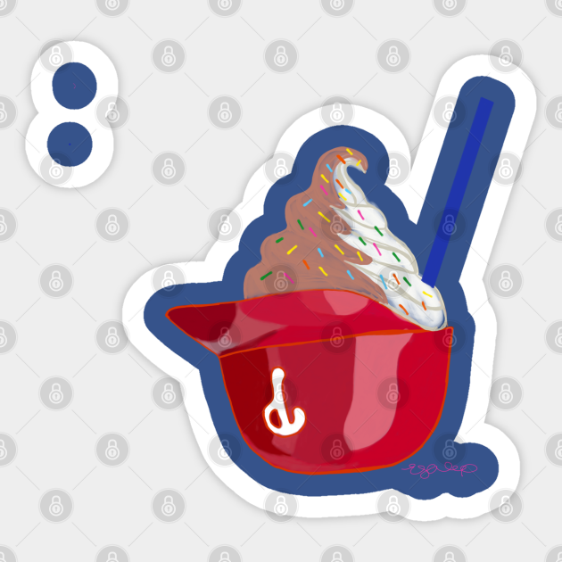Ice Cream Helmet - Ice Cream - Sticker | TeePublic