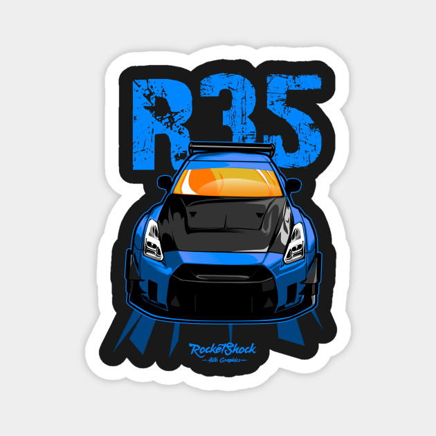 skyline r35 gtr godzilla jdm - Nissan - Magnet | TeePublic