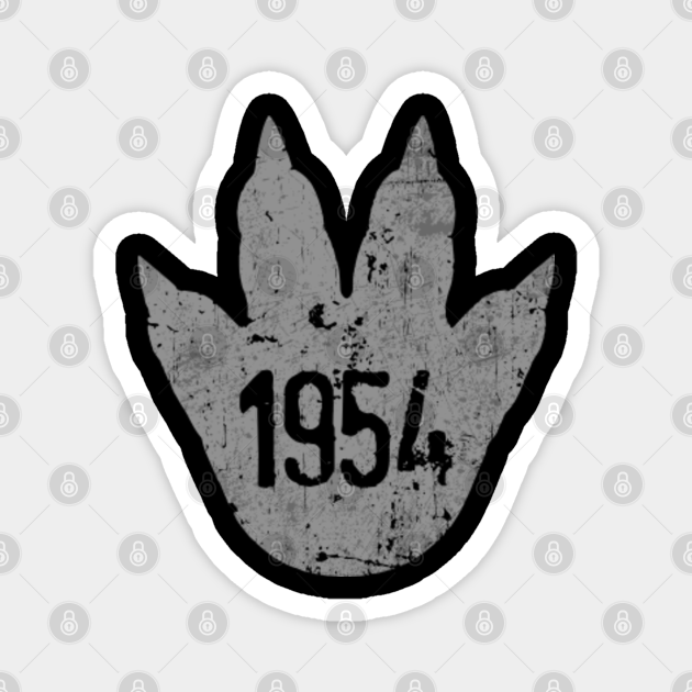 GODZILLA FOOTPRINT 1954 - grey - Robzilla - Magnet | TeePublic