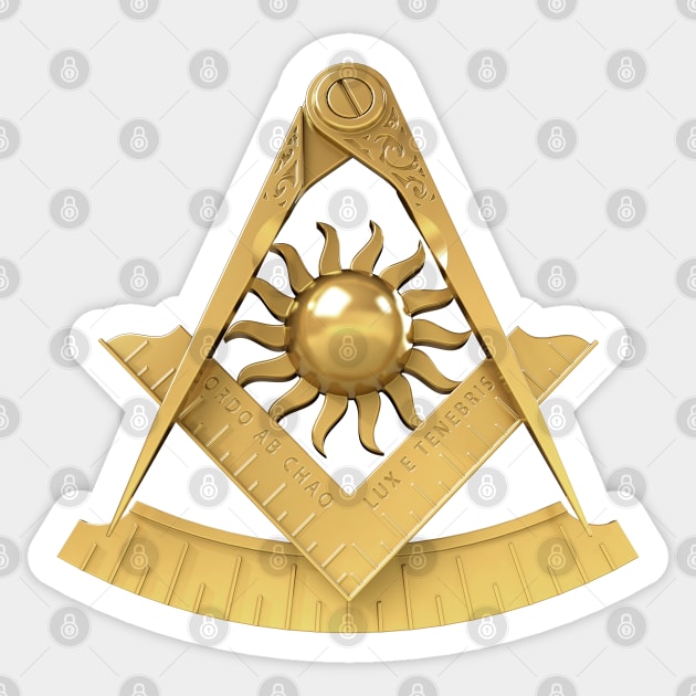Past Master Gold Emblem Jewel Masonic Freemason - Masonic - Sticker ...