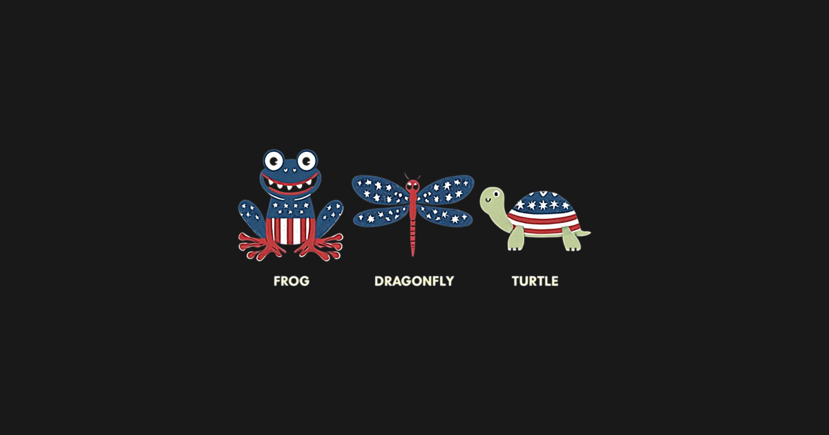Frog-Dragonfly-Turtle - Frog Dragonfly Turtle - T-Shirt | TeePublic