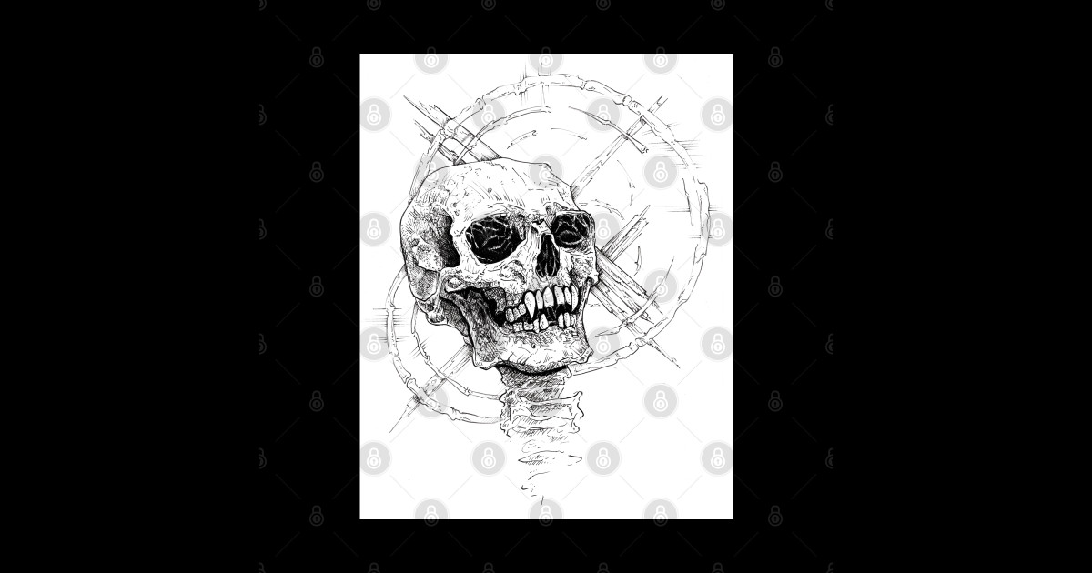 Decay , Punk Skull, pen and ink gothic heavy metal , tattoo skeleton ...