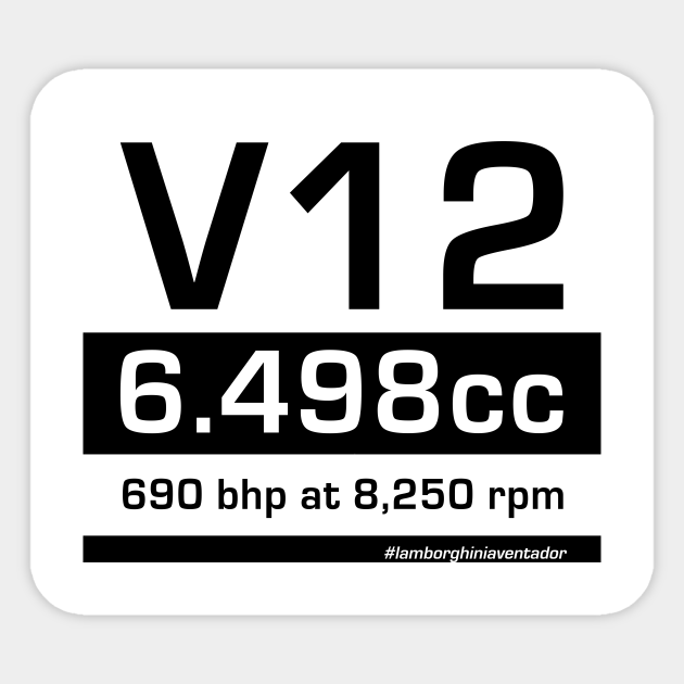 V12 engine logo - Sportscar - Sticker | TeePublic