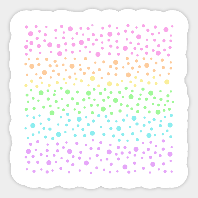 Pastel Rainbow Polka Dots - Rainbow - Sticker | TeePublic