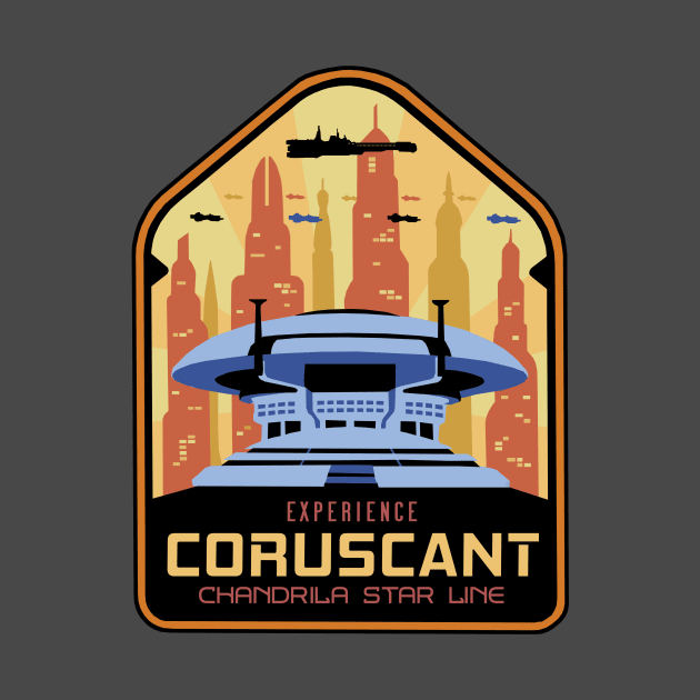 Coruscant - Chandrila Star Line Travel Poster T-Shirt - Starcruiser - T ...