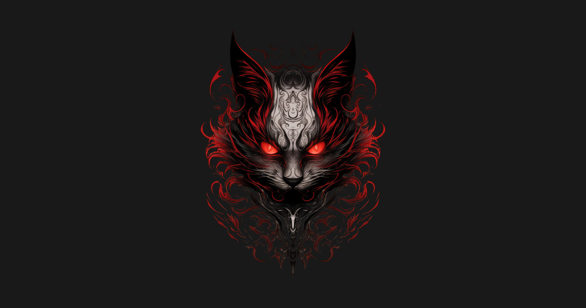 Red Cat Devil: A Gothic-Inspired Feline Temptation - Cat Gift - T-Shirt ...