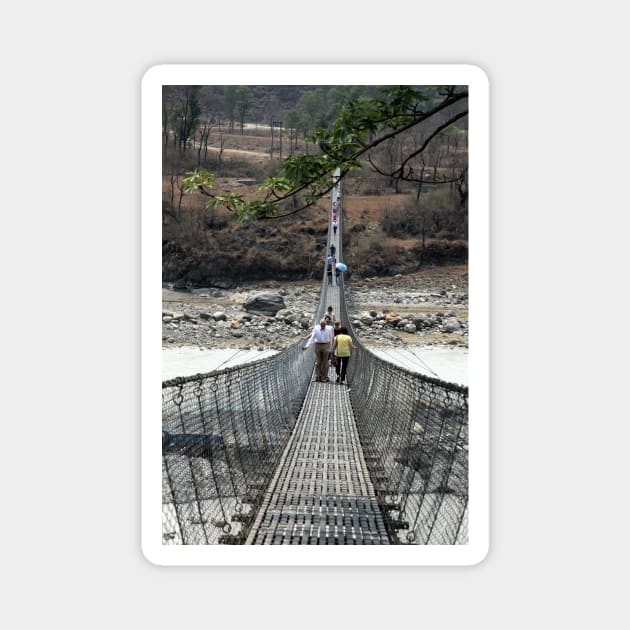 Pokhara Suspension Bridge Perspective - Pokhara - Magnet | TeePublic