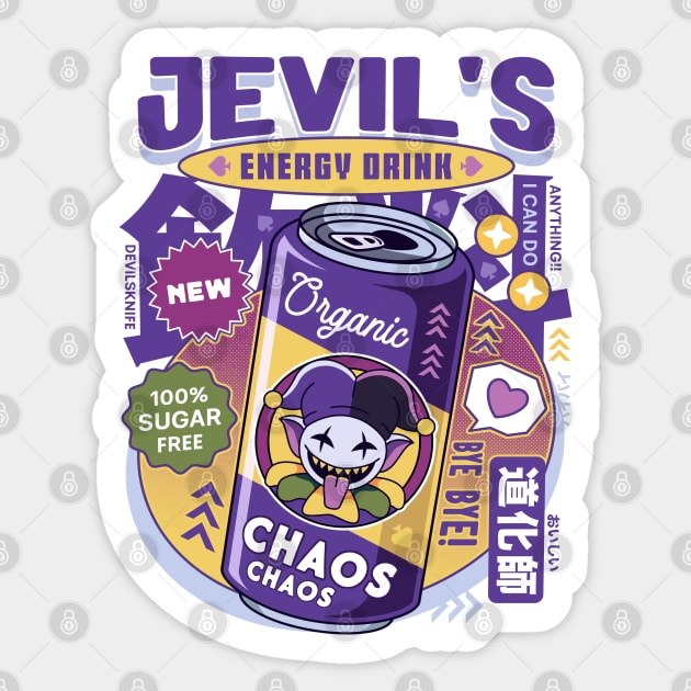 Jevil Energy Drink - Deltarune - Sticker | TeePublic