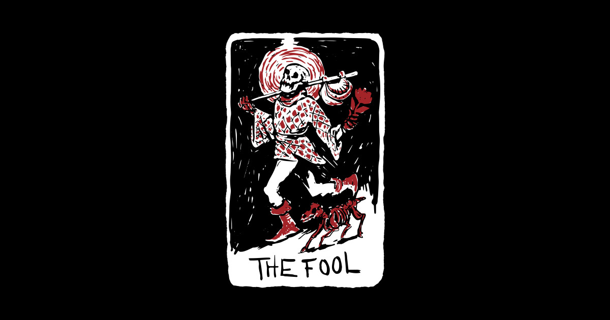 The Fool Skeleton Tarot Card - The Fool - Sticker | TeePublic