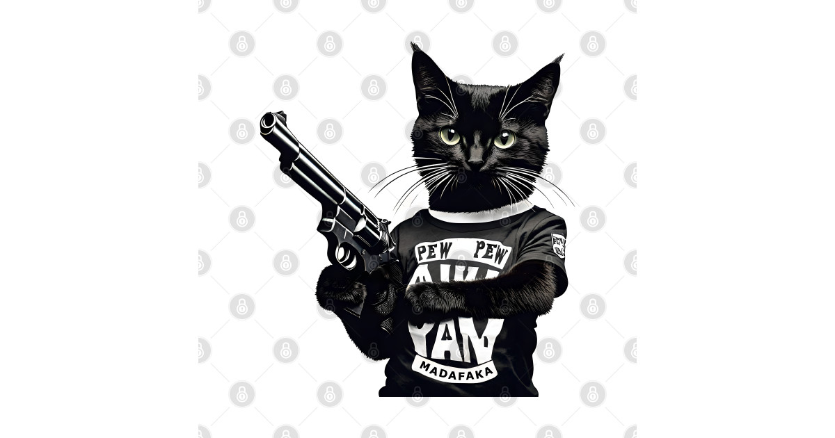Crazy Cat Pew Pew Madafakas Vintage Funny Cat Owners - Pew Pew ...