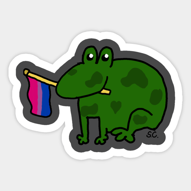 Bisexual Frog - Bisexual Pride - Sticker | TeePublic