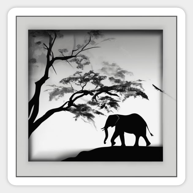 Elephant Shadow Silhouette Anime Style Collection No. 130 - Digital Art ...