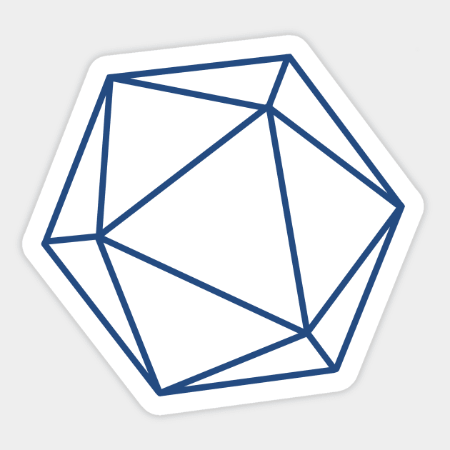 D20 Outline Blue - D20 - Sticker | TeePublic