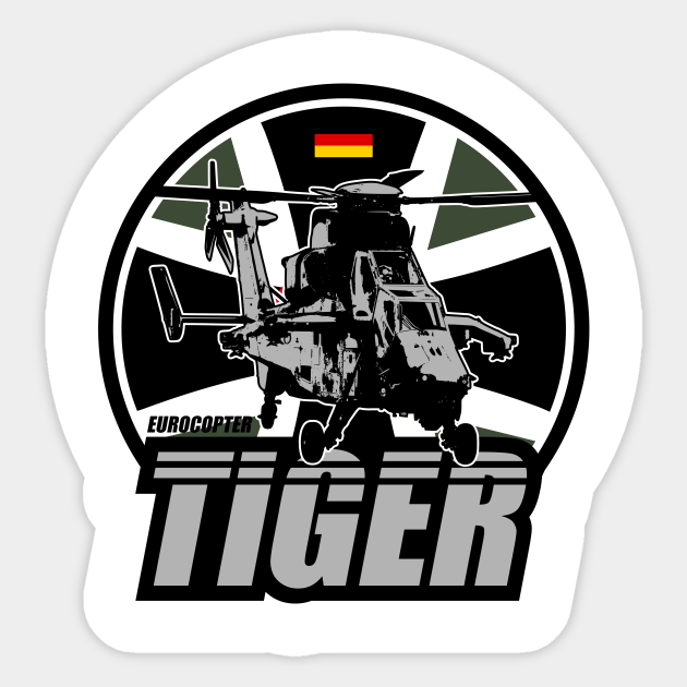 German Army Eurocopter Tiger - German Helicopter Gunship - Sticker ...