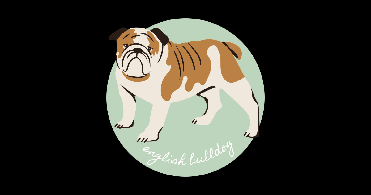 English Bulldog Dog Breed Cursive Graphic - English Bulldog - Magnet ...