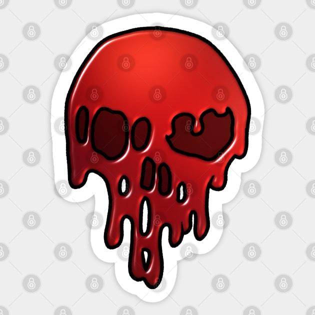 Melting Skull Red - Melting Skull Red - Sticker | TeePublic