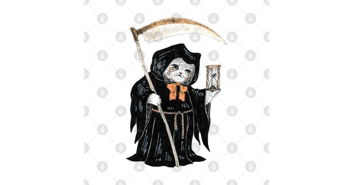 Grim Reaper Kitty Cat - Grim Reaper Cat - T-Shirt | TeePublic