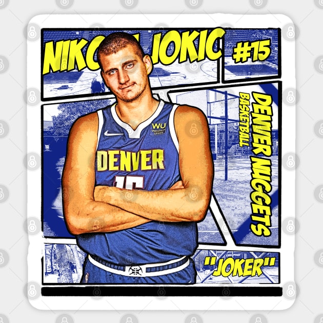 Nikola Jokic // Comics Retro 90s - Nikola Jokic - Sticker | TeePublic