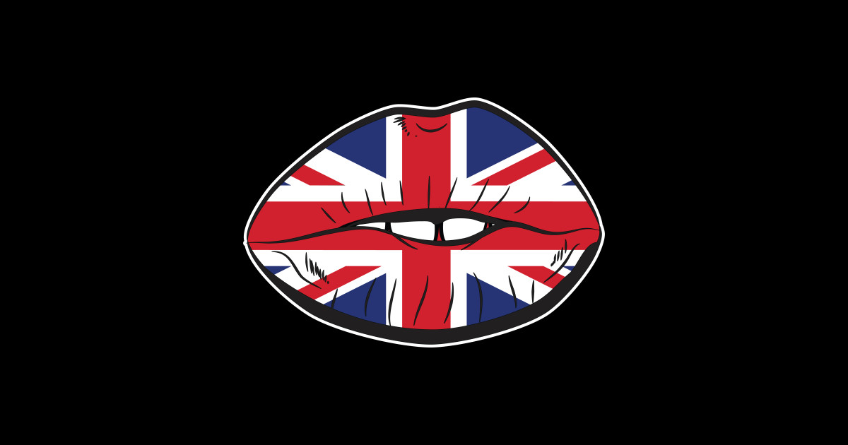 British Flag Fan Lips UK Fan Union Jack Lips - British Flag - T-Shirt ...