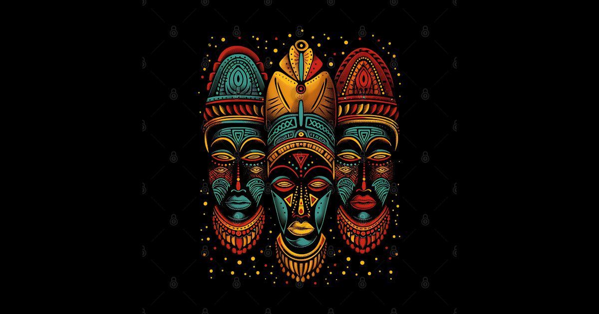 African Masks, African Art - African Art - Sticker | TeePublic