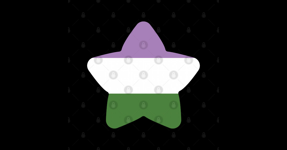 Genderqueer Flag Star - Lgbtq - Sticker | TeePublic