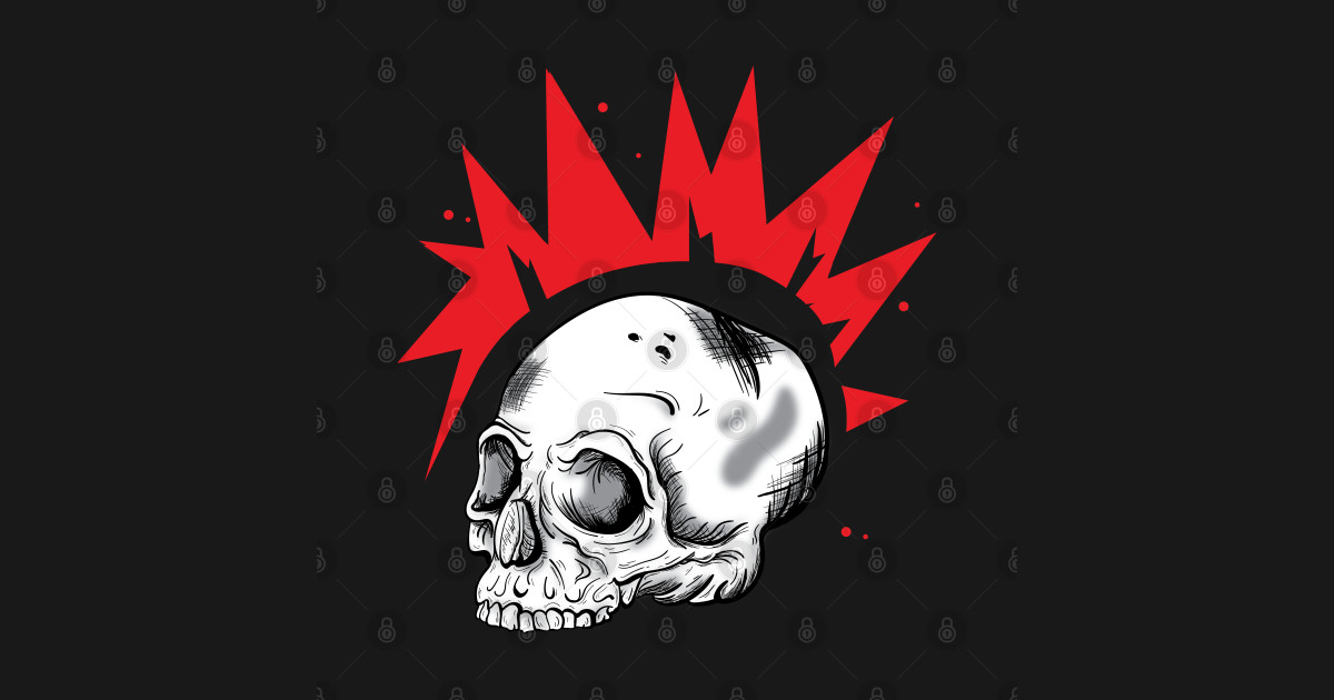 Rebel head in Red - Punk - T-Shirt | TeePublic
