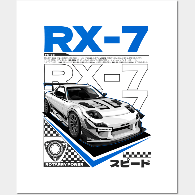 JDM LEGEND MAZDA RX7 FD3S -WHITE - Mazda Rx7 Fd - Posters and Art ...