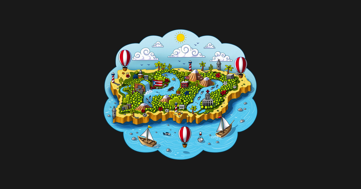 Puerto Rico Map - Puerto Rico Map - T-Shirt | TeePublic