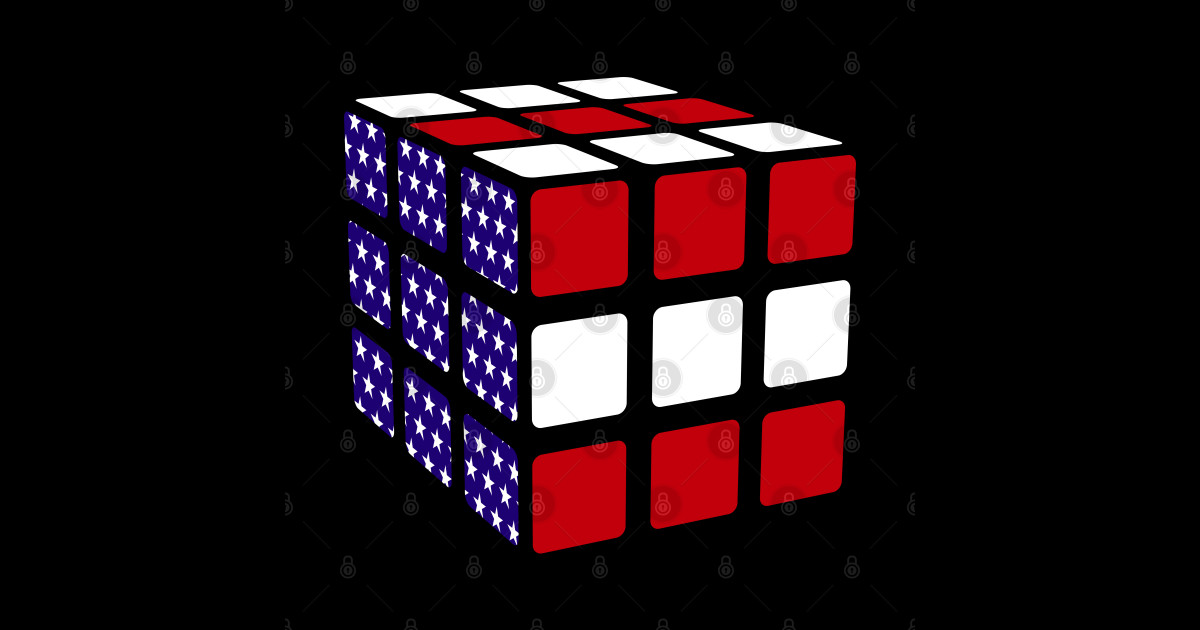 American Flag Rubiks Cube - Rubiks Cube - Sticker | TeePublic