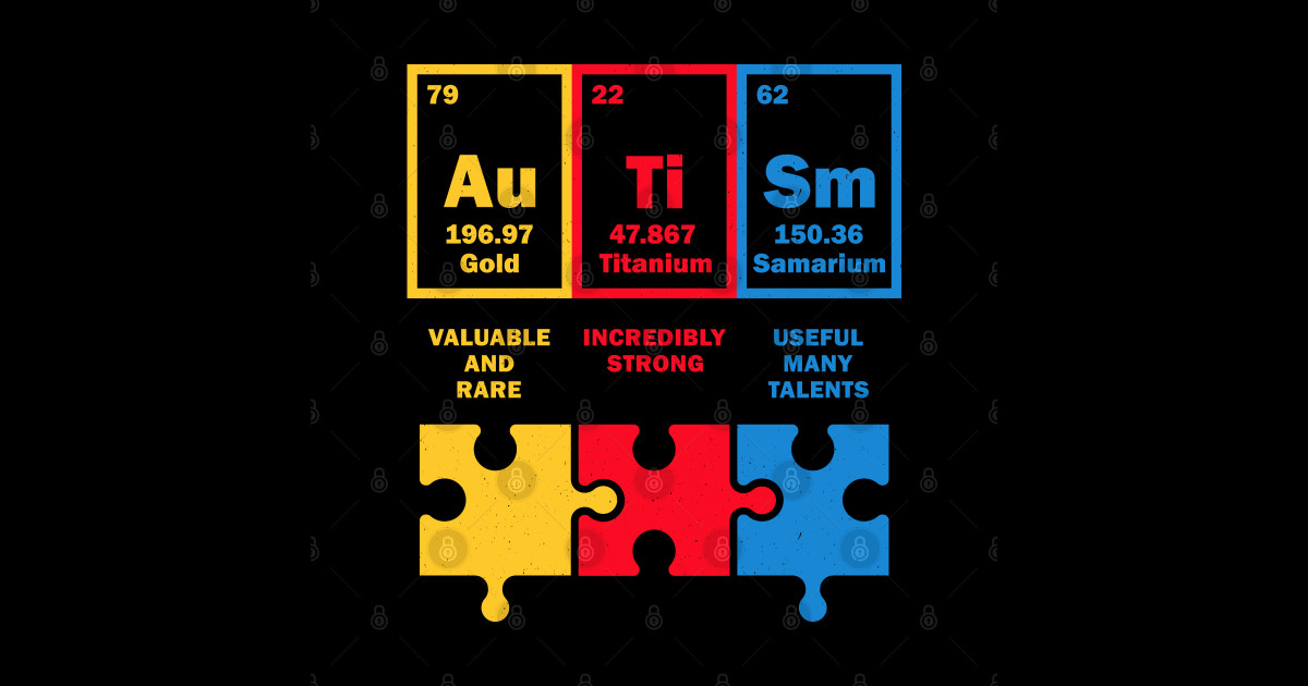 Funny Autism Awareness Elements Periodic Table Chemistry - Autism ...