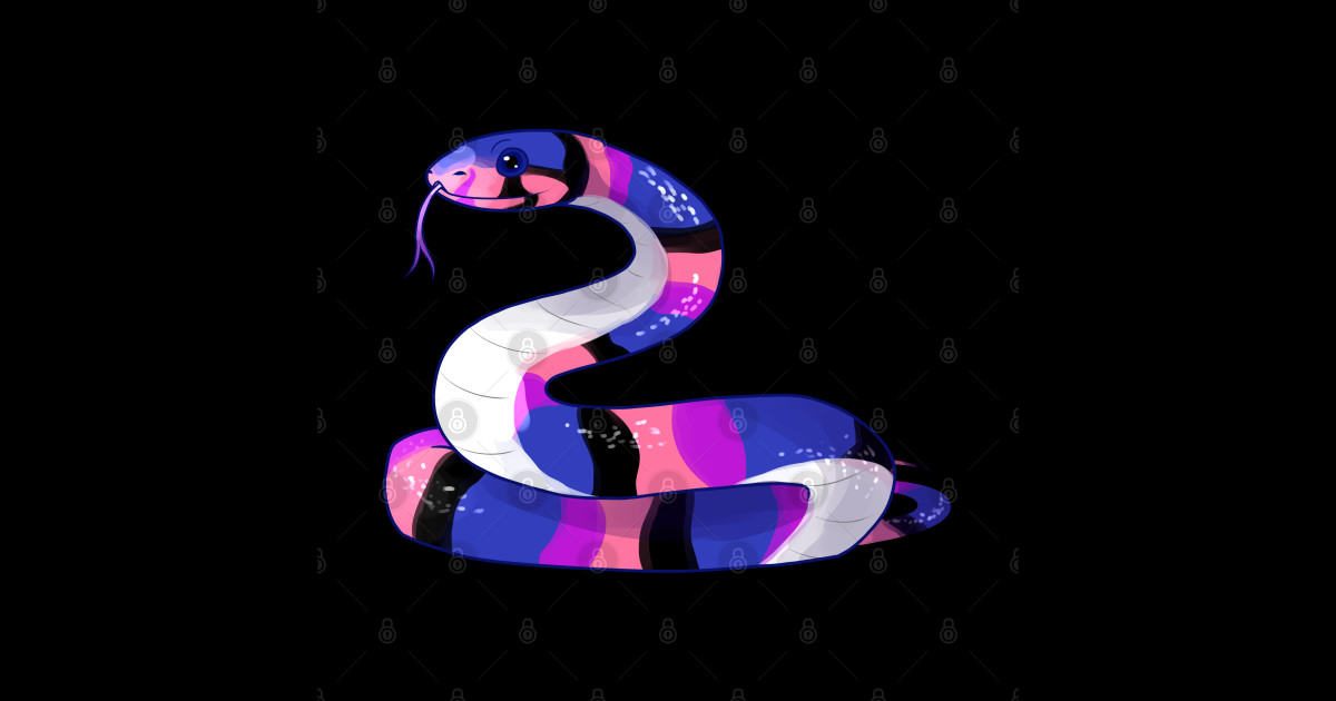 Genderfluid Snake - Reptile - Sticker | TeePublic