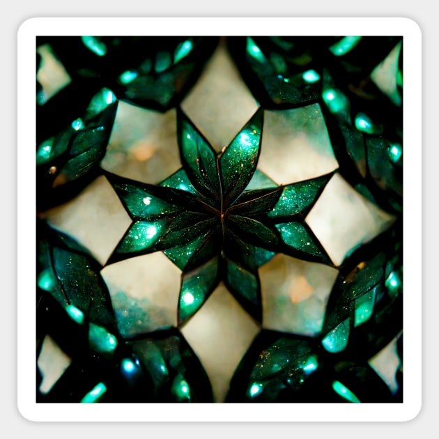 Deepest Emerald Green IV - White Gold Marble - Sticker | TeePublic