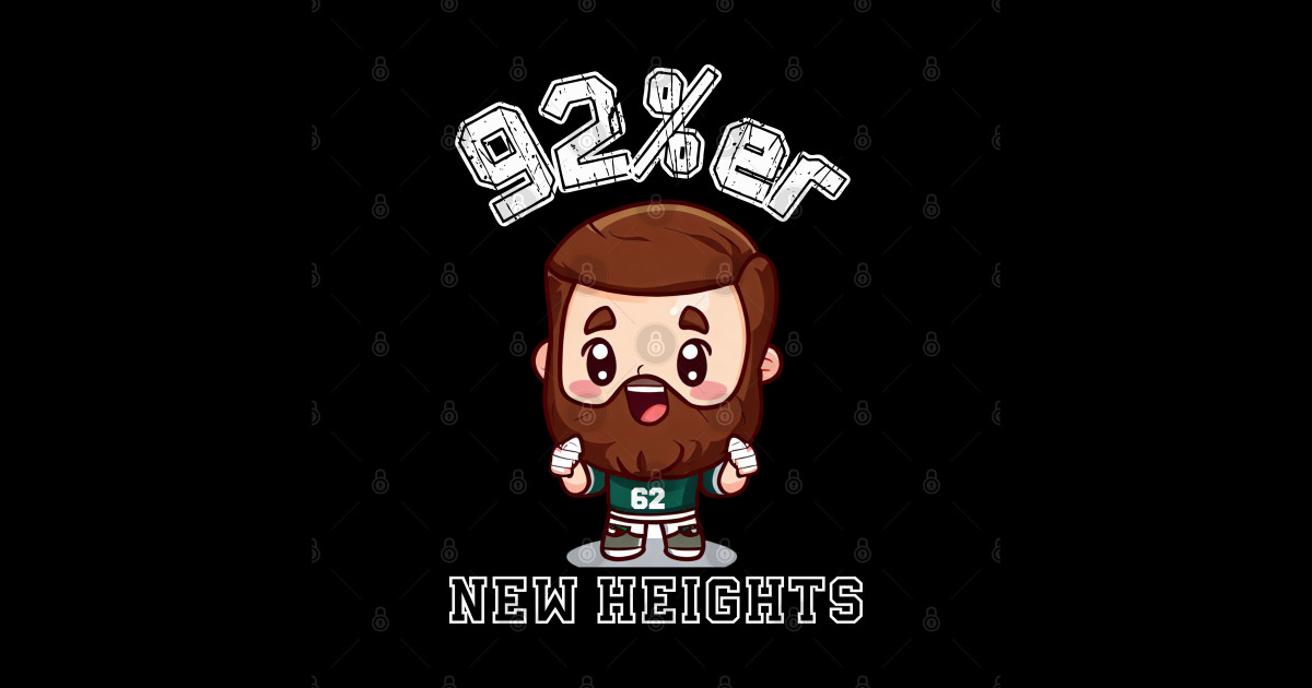 New Heights 92%-er Jason Kelce Kawaii - Jason Kelce - Sticker | TeePublic